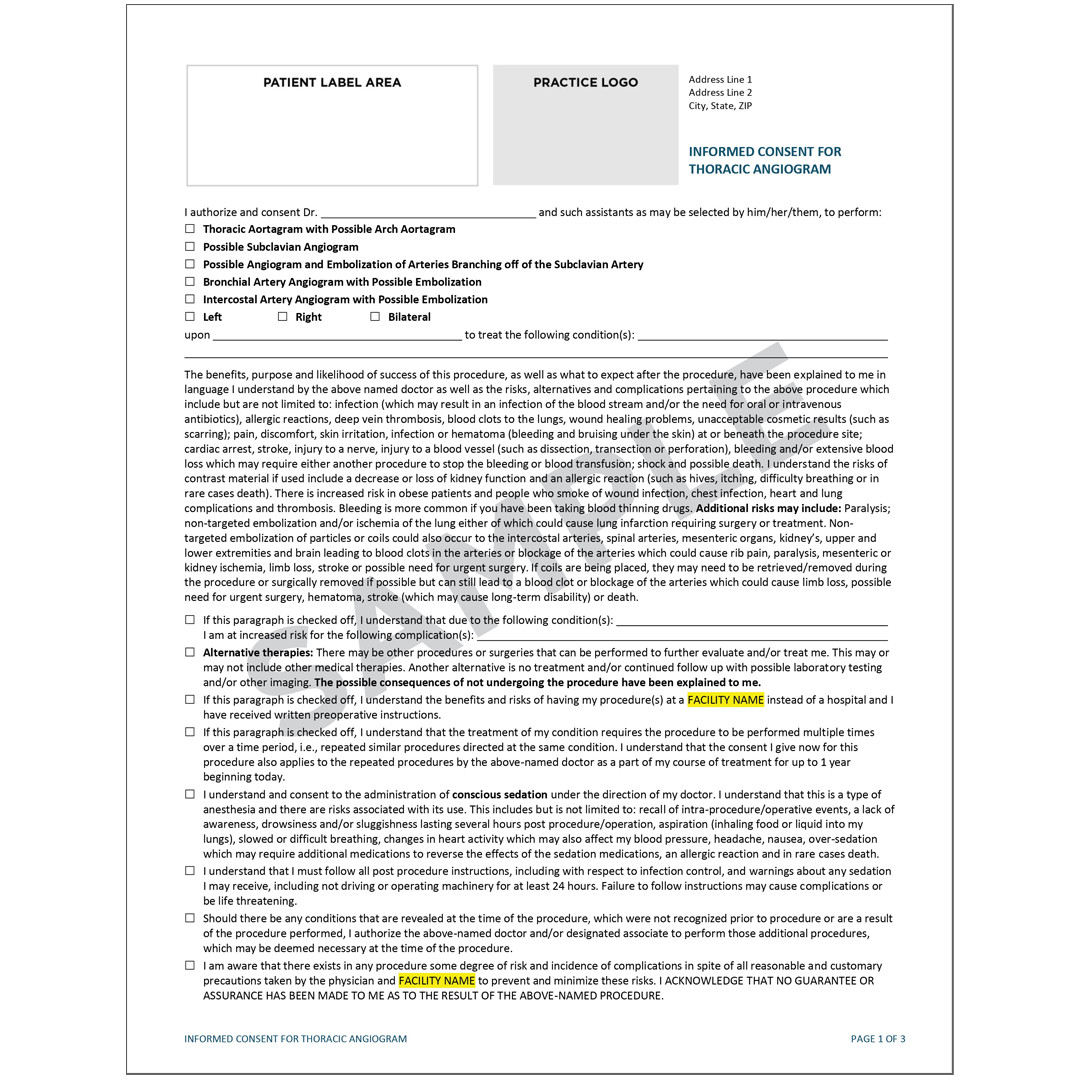 Thoracic Angiogram Consent | Society of Interventional Radiology