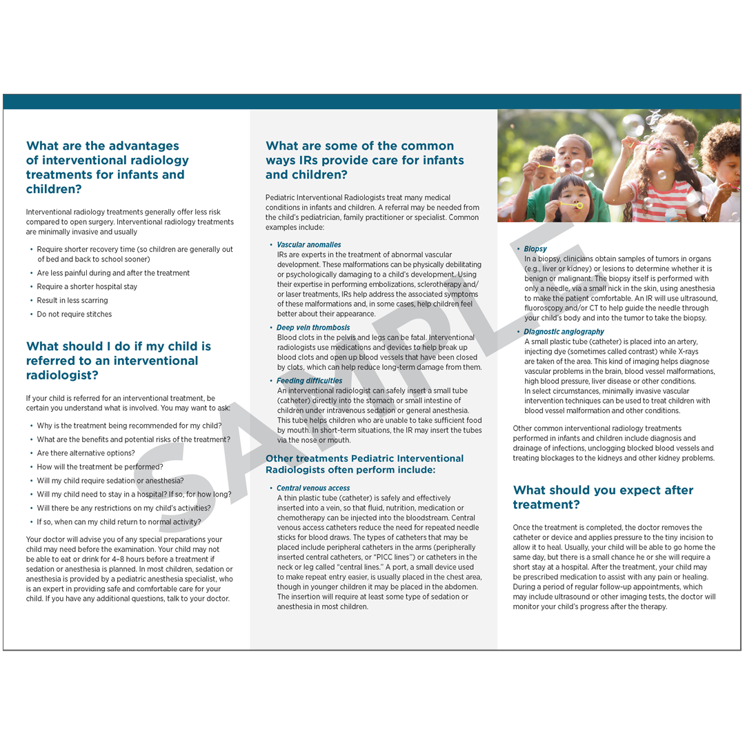 Interventional radiology and pediatric patients (Brochures) | Society ...